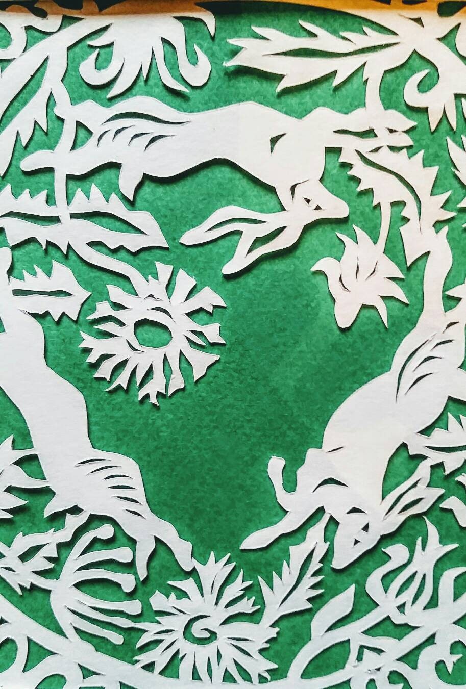 Circle of Hares hare papercut papercut gift for hare | Etsy