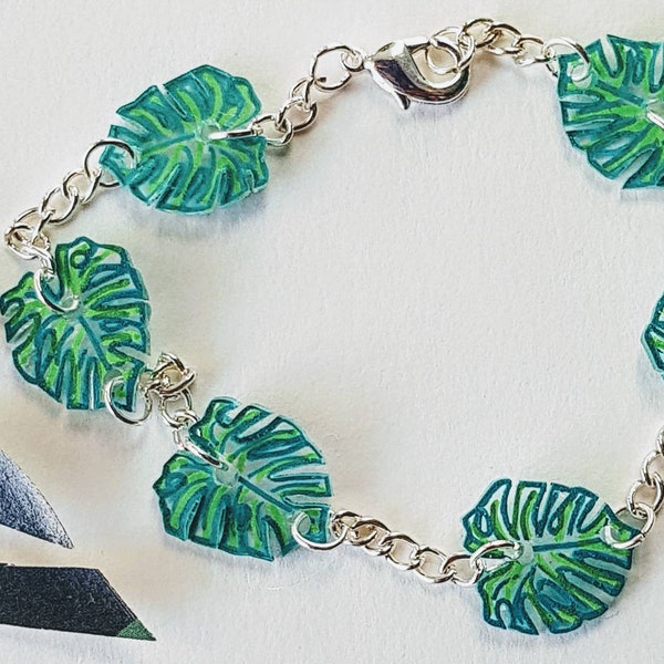 Leaf Charm Bracelet - Etsy