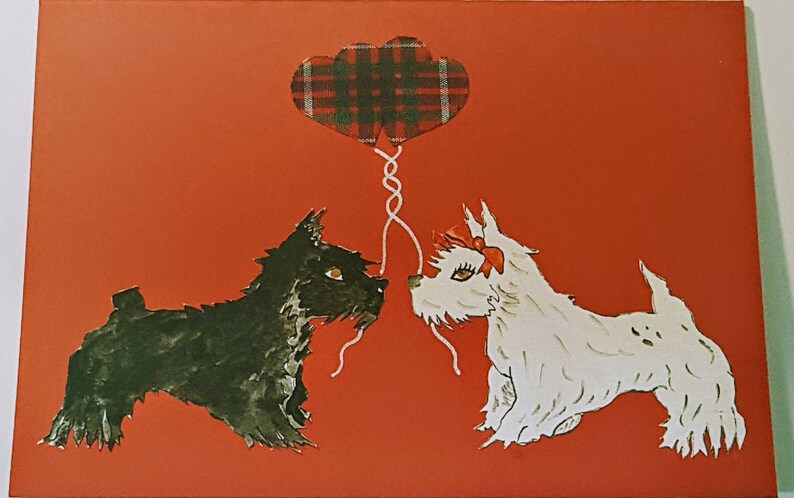 Cute Scottie Dog Handmade Card - Etsy