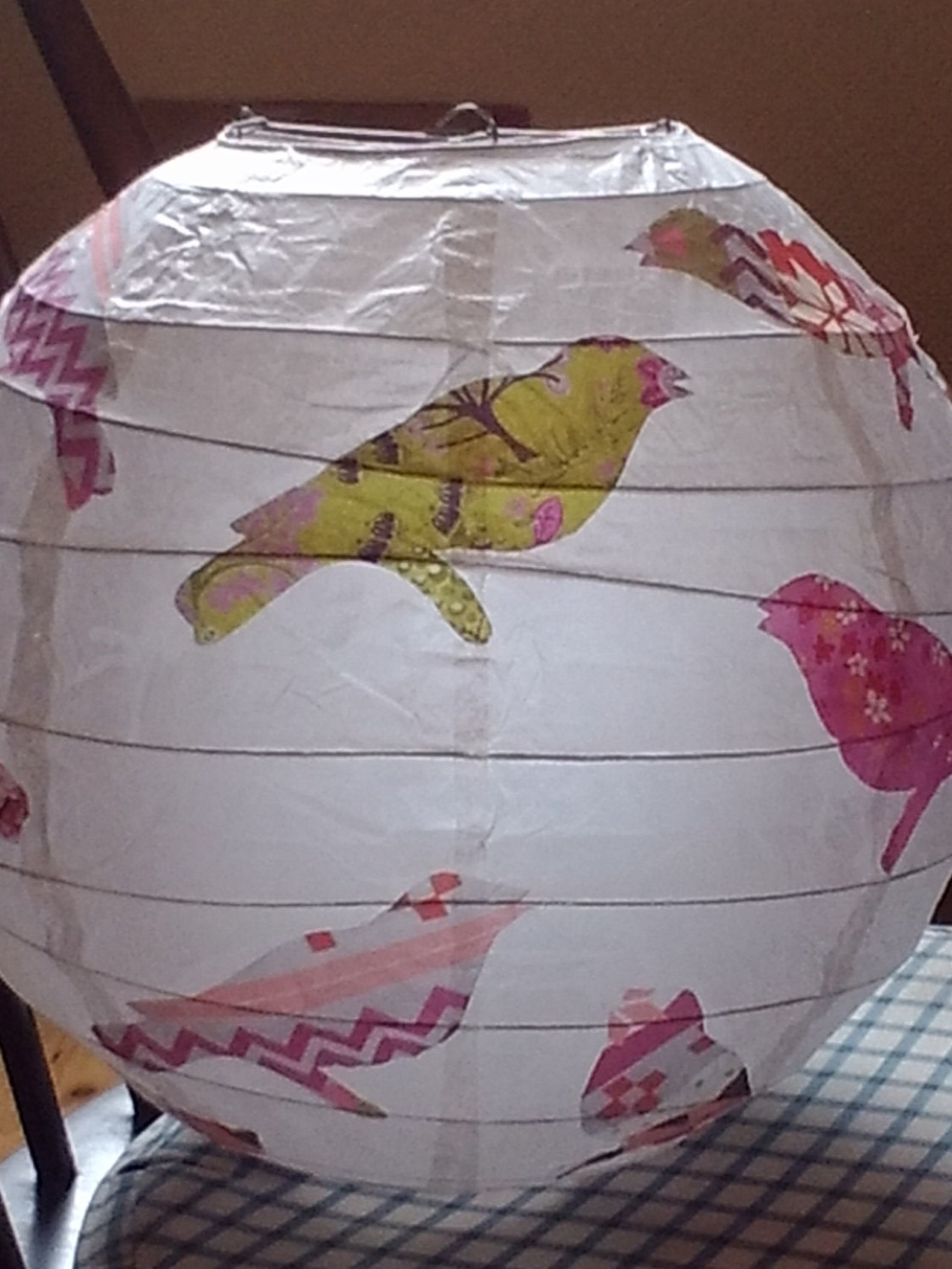 Decoupage Garden Bird Rice Paper Lantern- Decoupage Bird Lampshade ...