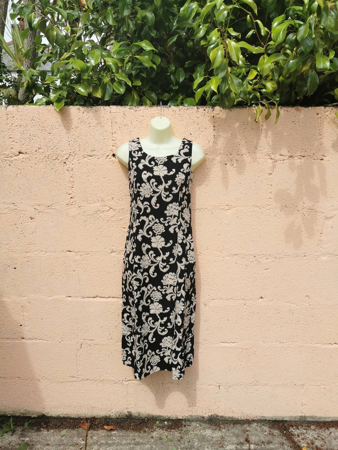 Vintage 1990s Midi Dress From Studio 1 Black Neutral Beige - Etsy