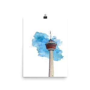 Calgary Tower Art Print Alberta Framed Giclee Art Print, Canada ...