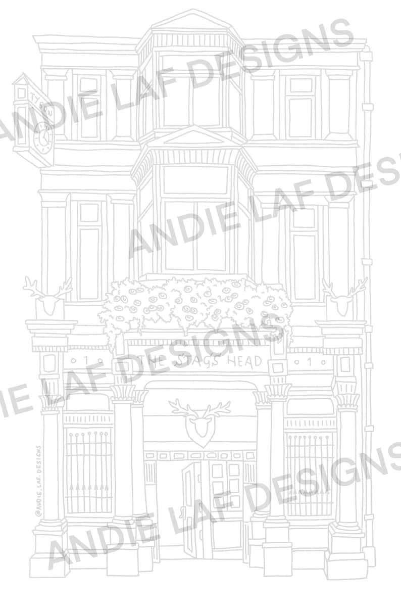 Dublin Printable Colouring Sheet for Adult and Kids Urban | Etsy