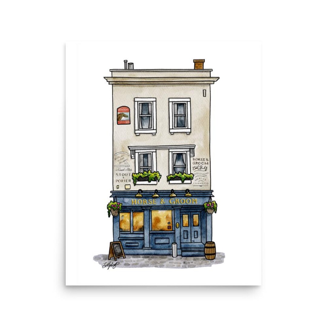 The Horse & Groom, Belgravia London Pub Art | Urban Sketching Framed ...