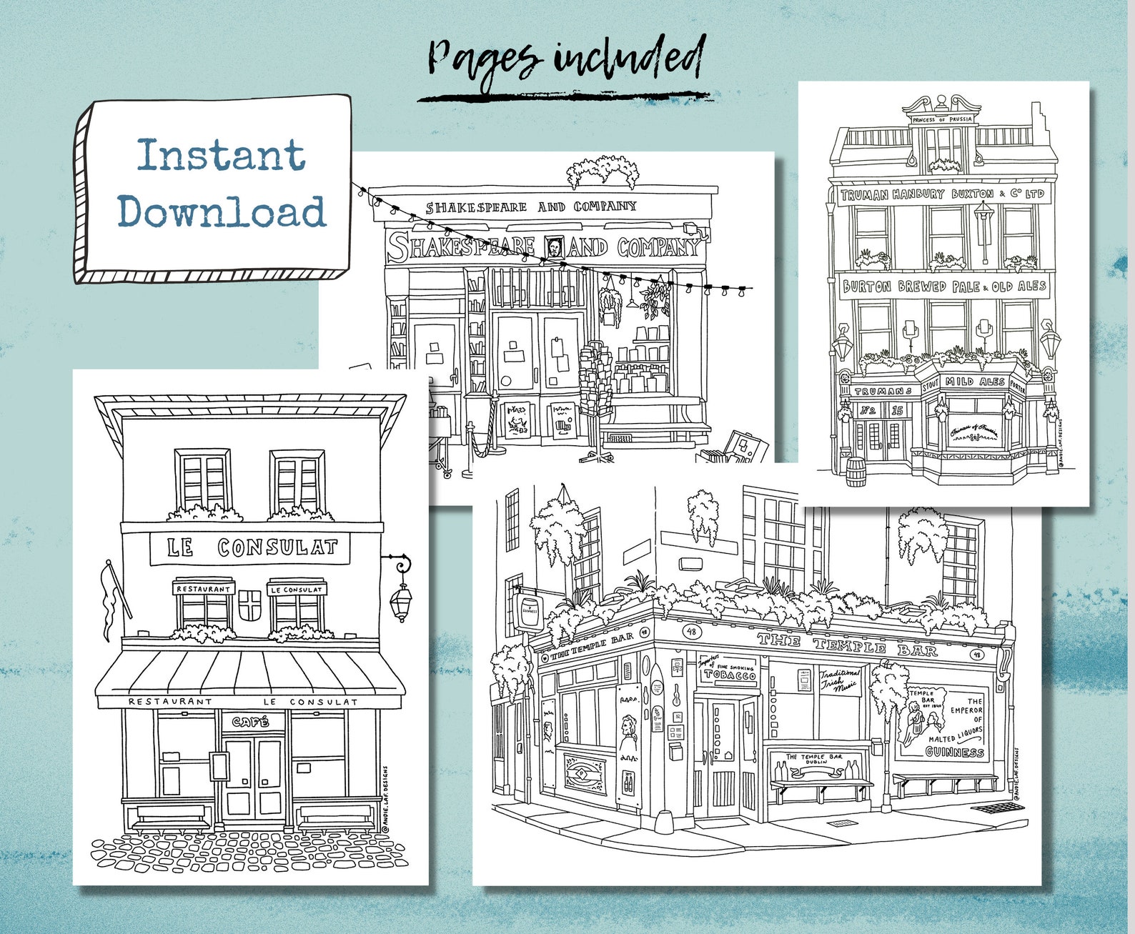 BUNDLE Printable Colouring Sheet for Adult and Kids PNG - Etsy