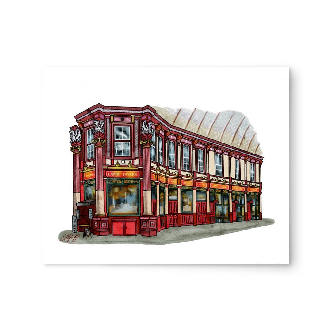 The Lamb Tavern, Square Mile London Pub Art | Urban Sketching Giclee ...