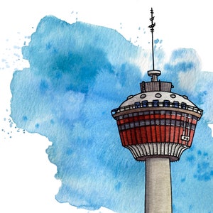 Calgary Tower Art Print Alberta Framed Giclee Art Print, Canada ...