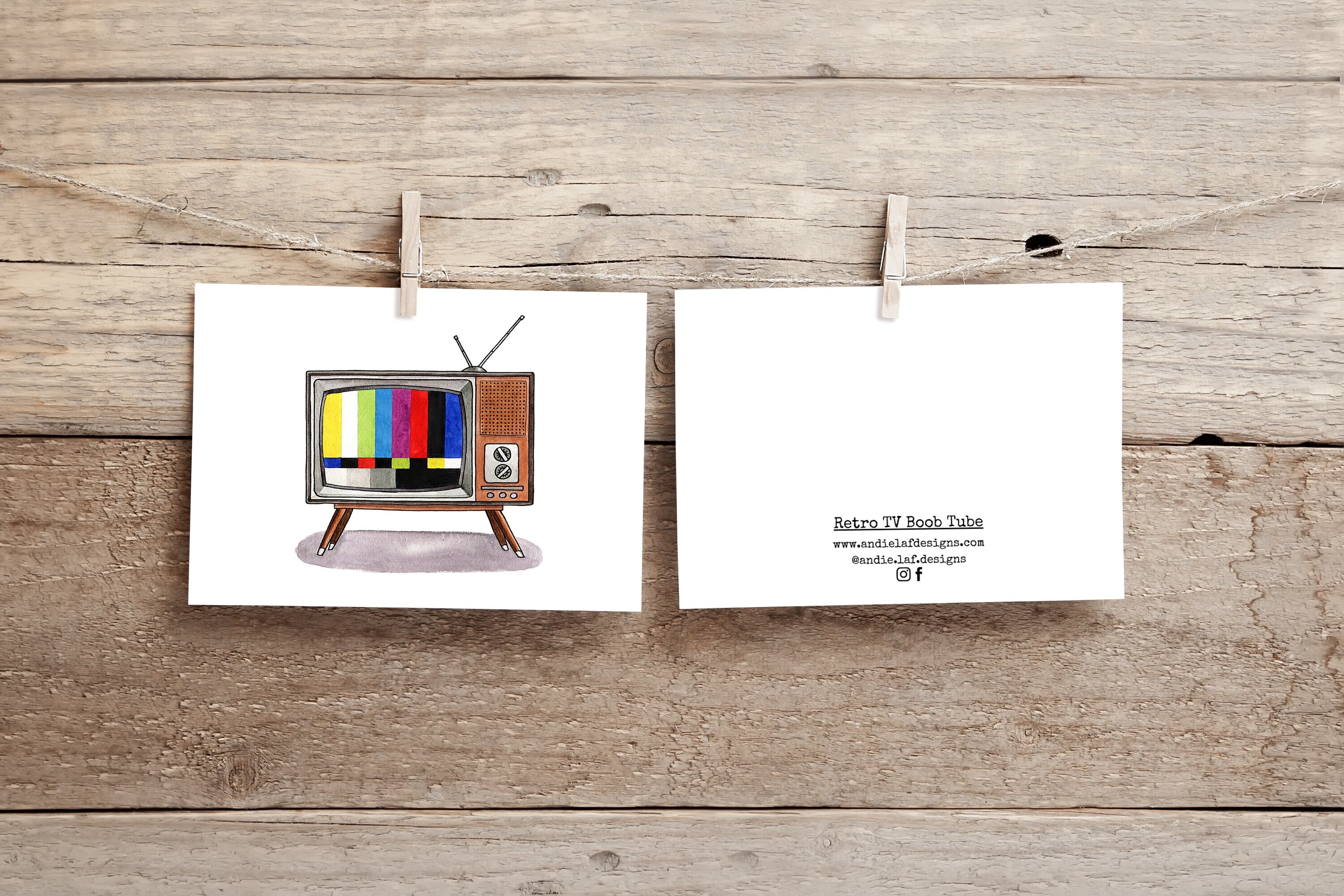 Blank Greeting Card Set 3 5 or 10 Pack Funny Retro TV | Etsy