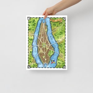 Tar Valon Wheel of Time Map, Giclée Watercolour and Ink Fantasy Map ...