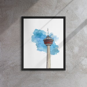 Calgary Tower Art Print Alberta Framed Giclee Art Print, Canada ...