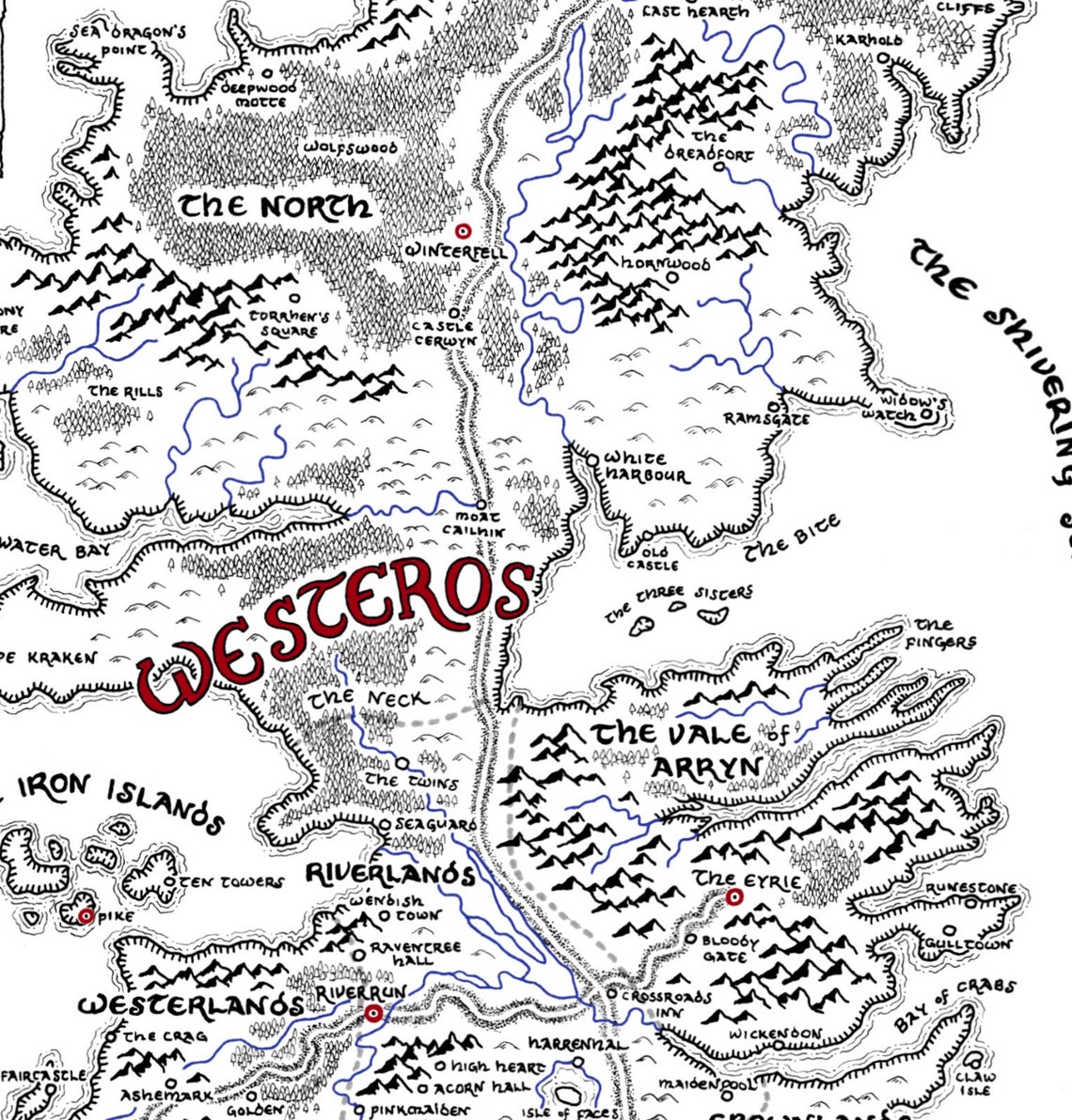 Game of Thrones Map Westeros Fan Art Giclée Watercolour and - Etsy Canada
