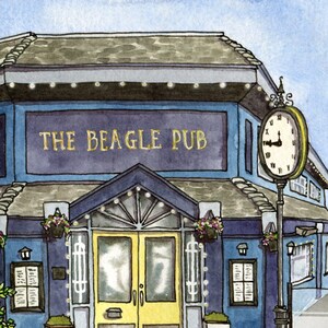 The Beagle Pub Watercolor Art Print, Victoria BC, Cook Street Village ...