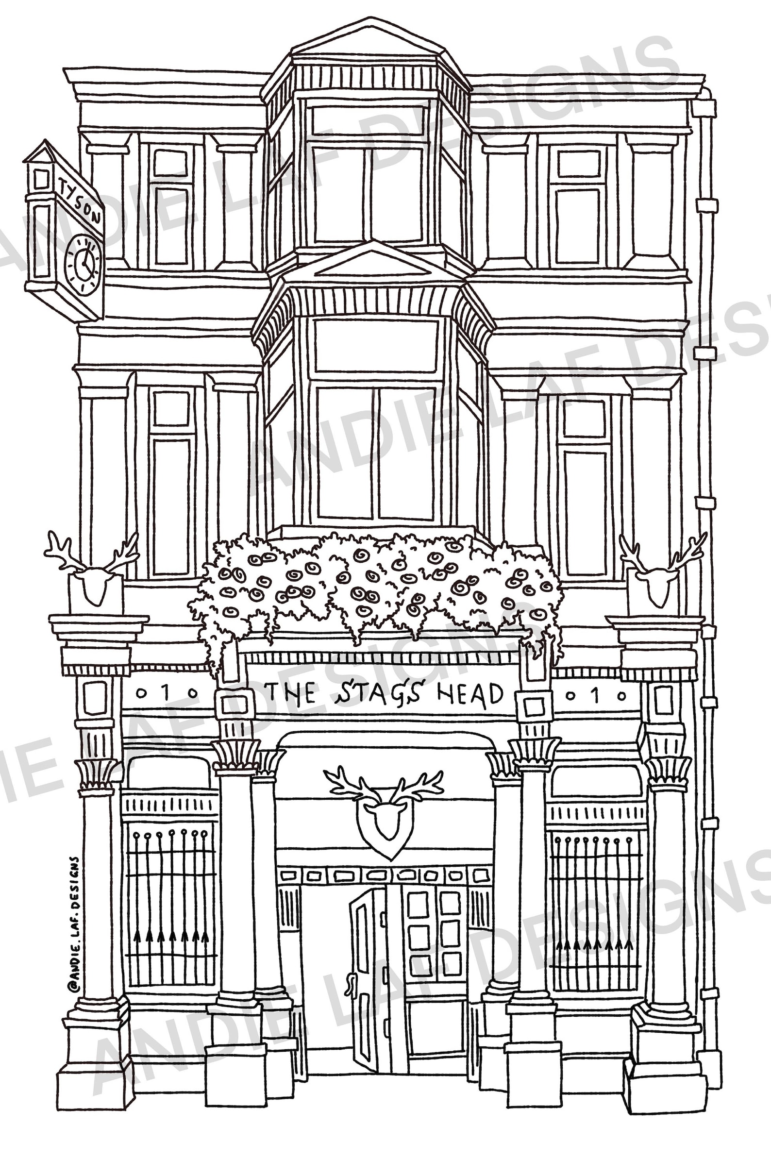 Dublin Printable Colouring Sheet for Adult and Kids Urban - Etsy