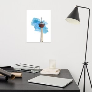 Calgary Tower Art Print Alberta Framed Giclee Art Print, Canada ...