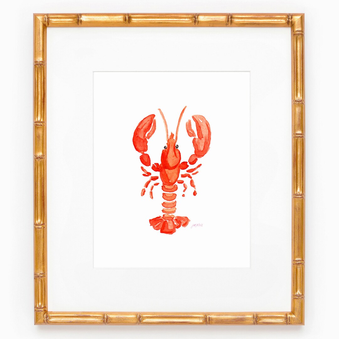 Lobster Watercolor Art Print; Hand Painted Wall Art - Etsy