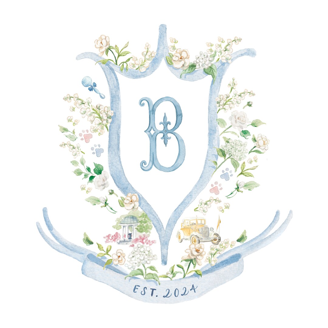 Iconos de cresta personalizados ADD-ON a cresta de acuarela ...