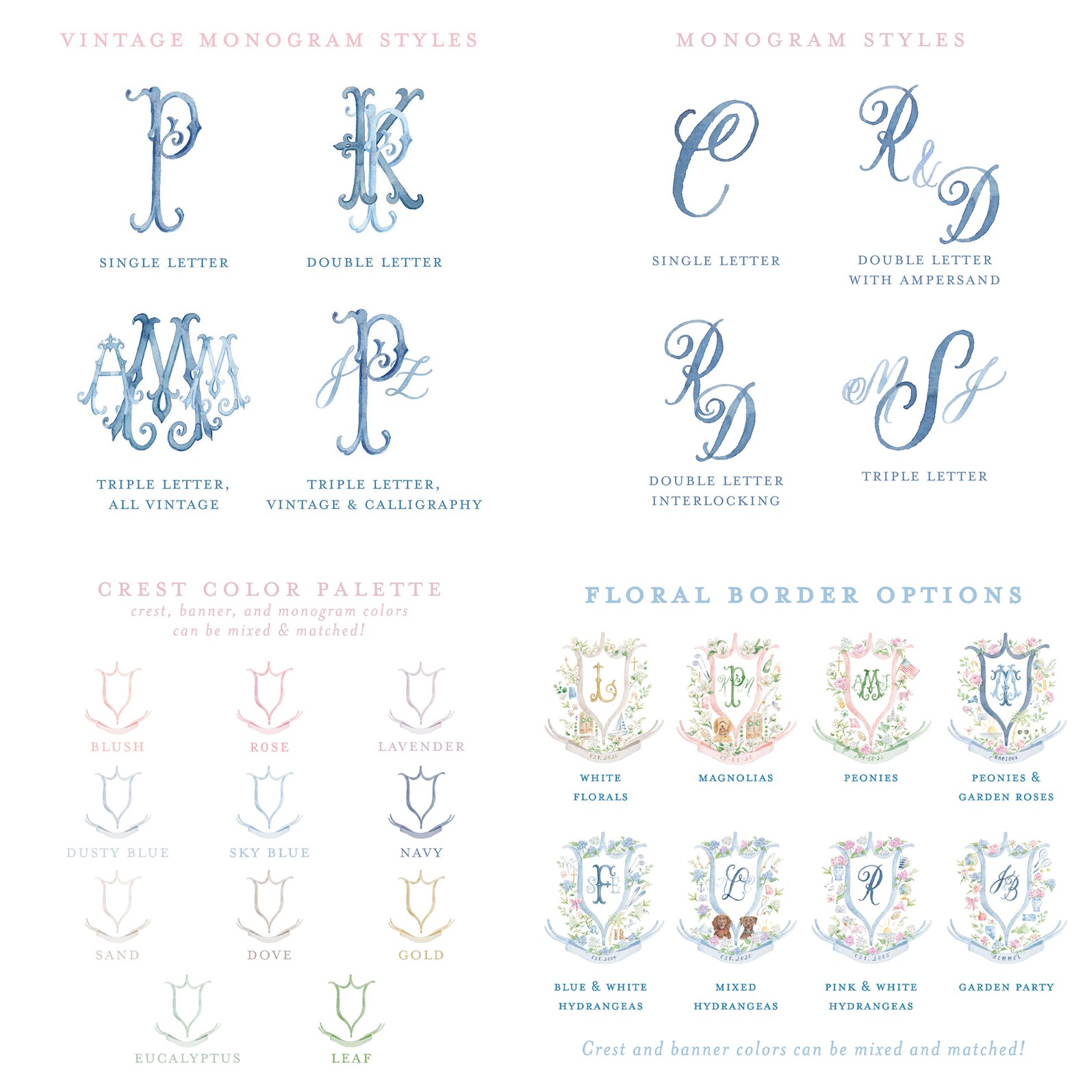 Personalized Watercolor Crest Wedding Crest Crest With - Etsy