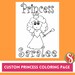 Digital Custom Princess Name Coloring Page, Personalized, Colorable ...
