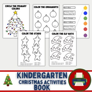 Christmas Themed Kindergarten Activities Worksheet, 20 Different ...
