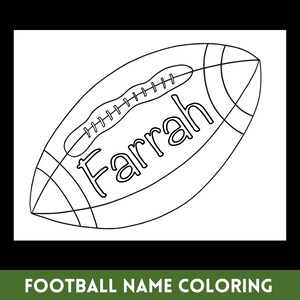 Digital * Custom Football Name Coloring Page, Personalized, Colorable ...