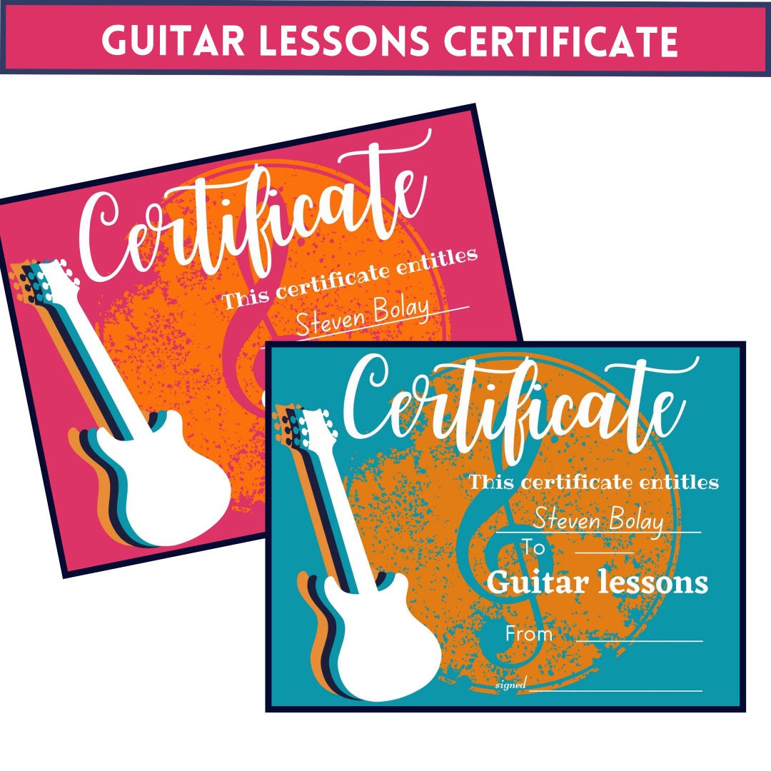 DIGITAL*** Custom Gift Certificate for Guitar Lessons, A Great Last ...