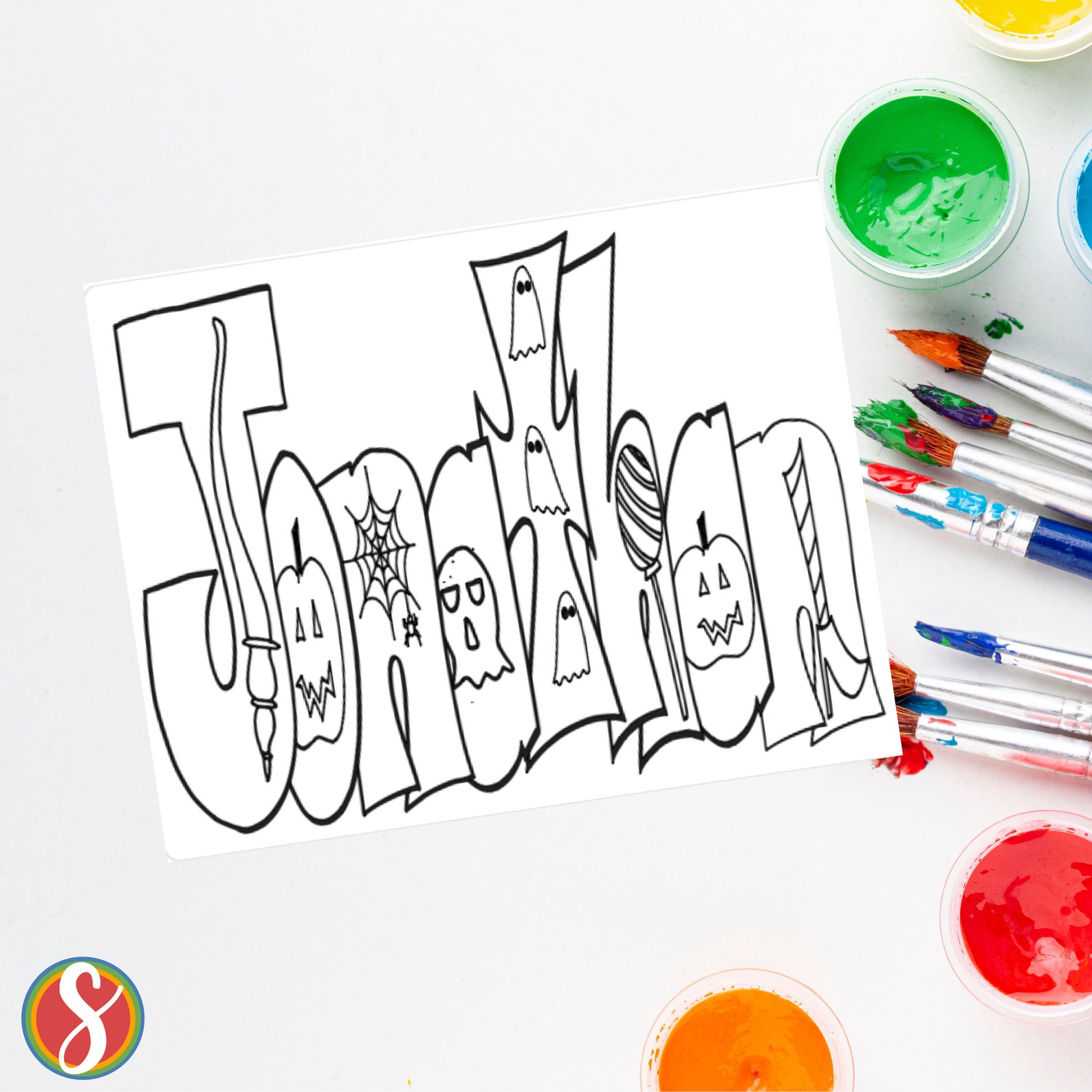 DIGITAL Halloween Style name Coloring Pdf. Perfect - Etsy