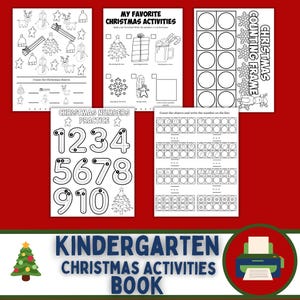 Christmas Themed Kindergarten Activities Worksheet, 20 Different ...