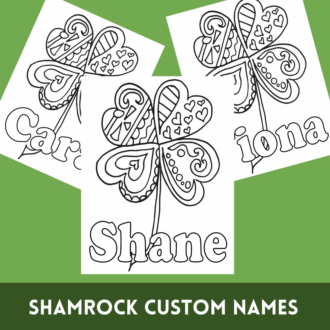 PERSONALIZED Shamrock COLORING Page - *DIGITAL* Instantly Download and ...