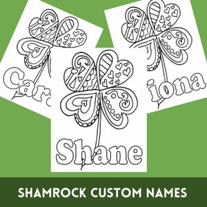 PERSONALIZED Shamrock COLORING Page - *DIGITAL* Instantly Download and ...