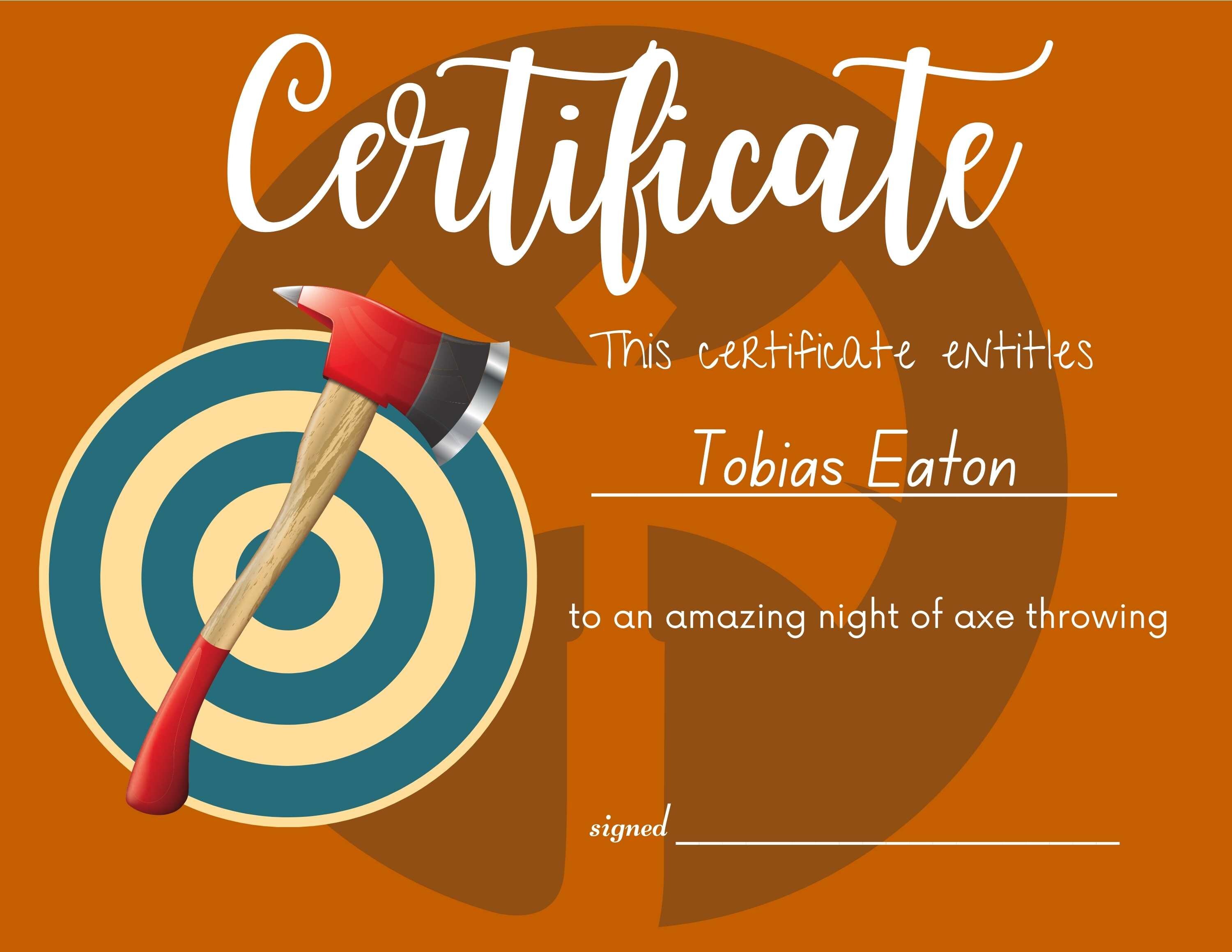 DIGITAL Custom Gift Certificate for Axe Throwing, A Great Last-minute ...