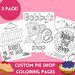 3 Pack Custom Pie Shop Coloring Page Printables PDF Kids Coloring Sheet ...
