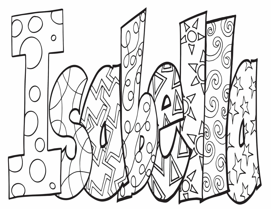 DIGITAL Itemcustom Personalized Name Coloring Sheets One - Etsy