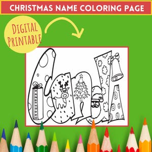 DIGITAL** CHRISTMAS STYLE Custom Coloring Page - Purchase Item ...