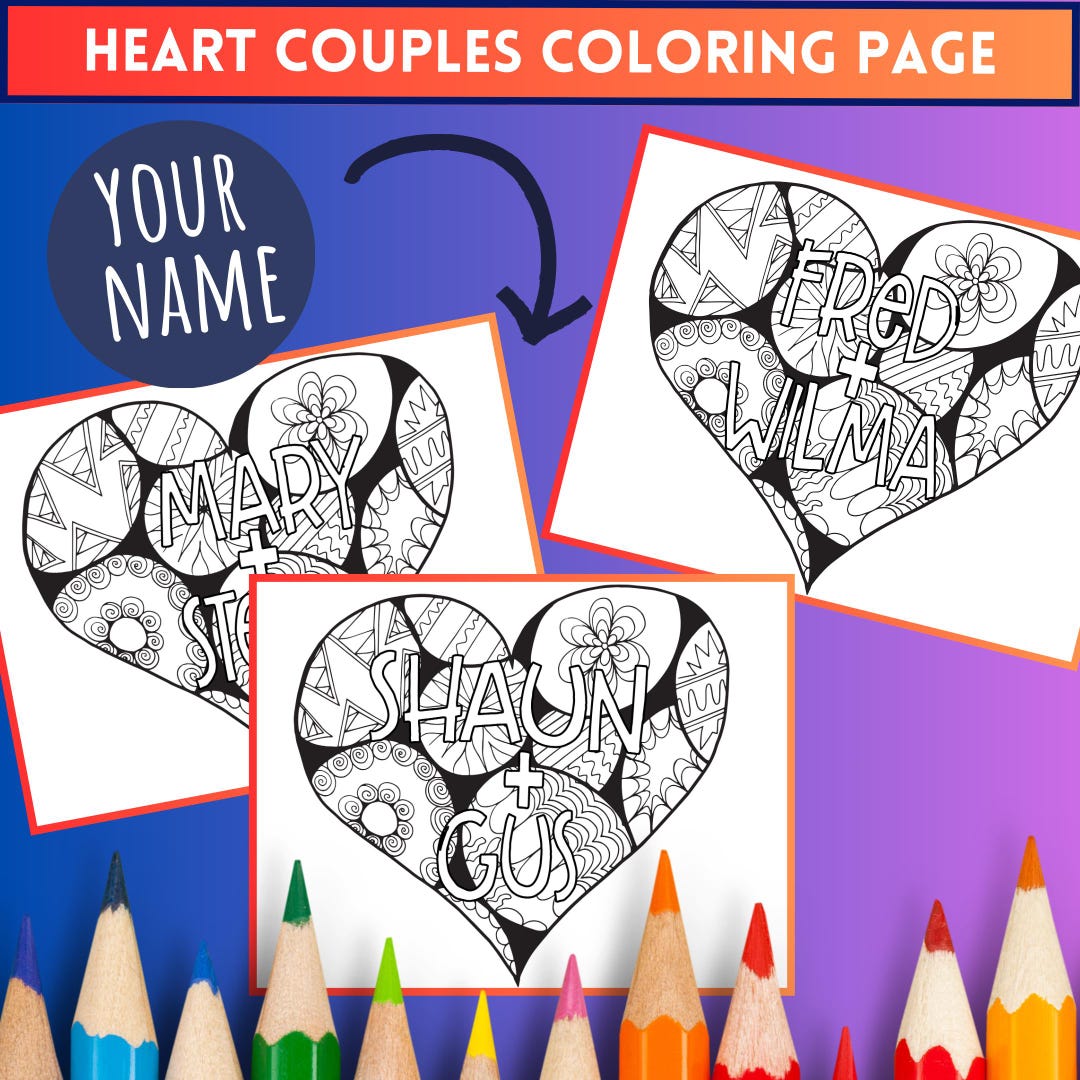 Digital * COUPLES COLORING PAGE - Custom Page for Your Favorite Couple ...