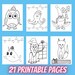 Animal Christmas Coloring Book A Digital Printable Book 21 Pages to ...