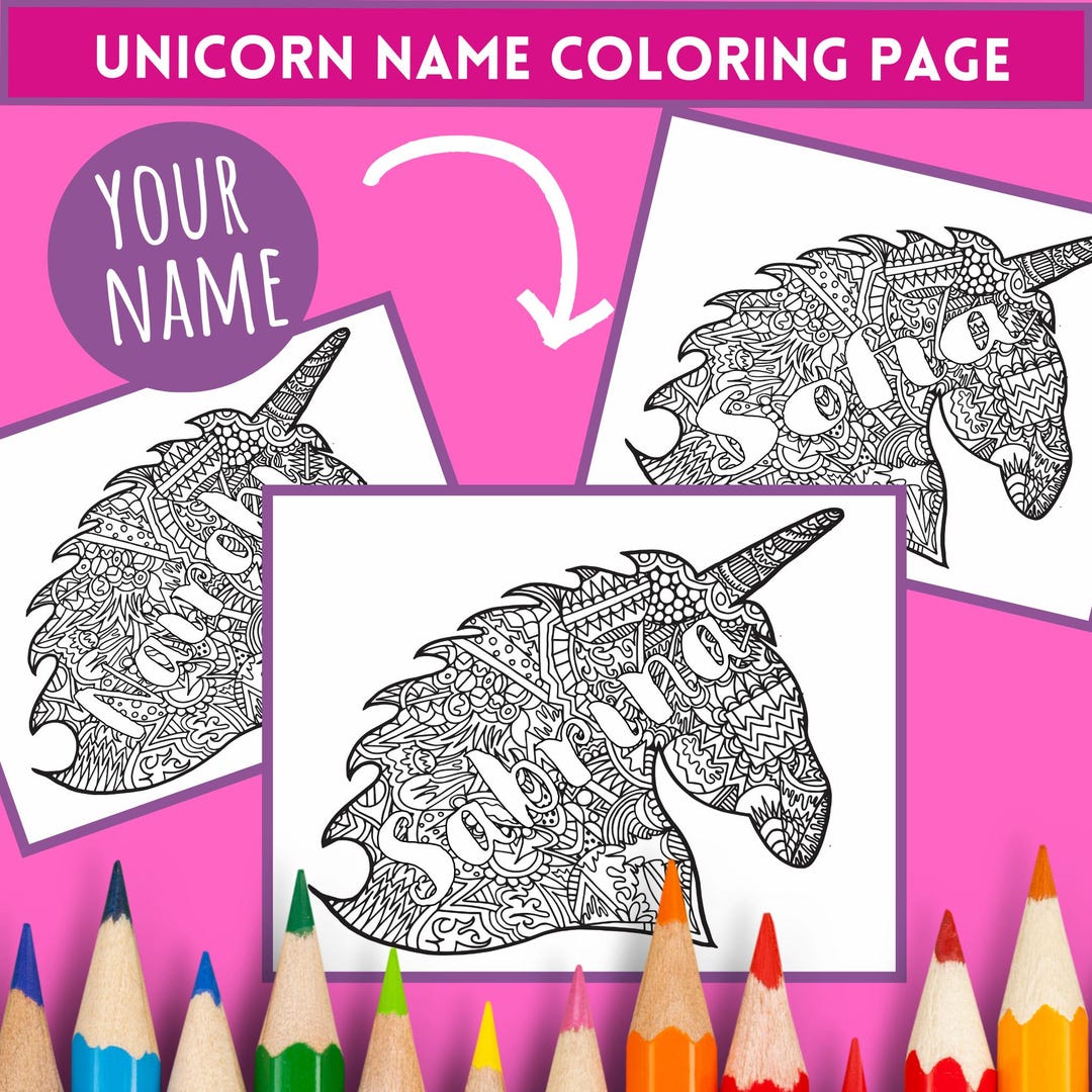 PERSONALIZED UNICORN COLORING Page - Instantly Download and Print ...