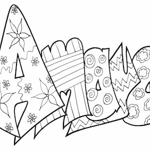 1 Name Coloring Page- One Day Delivery, Classic Style - Pdf -bulk ...