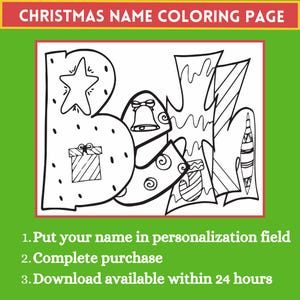 DIGITAL** CHRISTMAS STYLE Custom Coloring Page - Purchase Item ...