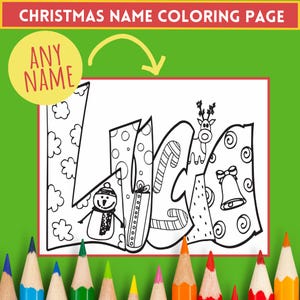 DIGITAL** CHRISTMAS STYLE Custom Coloring Page - Purchase Item ...