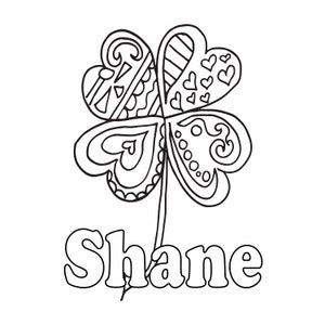 PERSONALIZED Shamrock COLORING Page - *DIGITAL* Instantly Download and ...