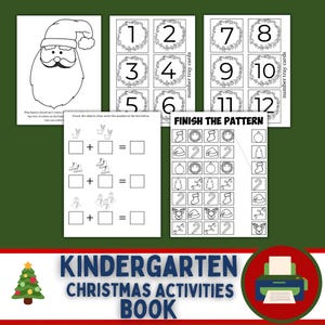 Christmas Themed Kindergarten Activities Worksheet, 20 Different ...