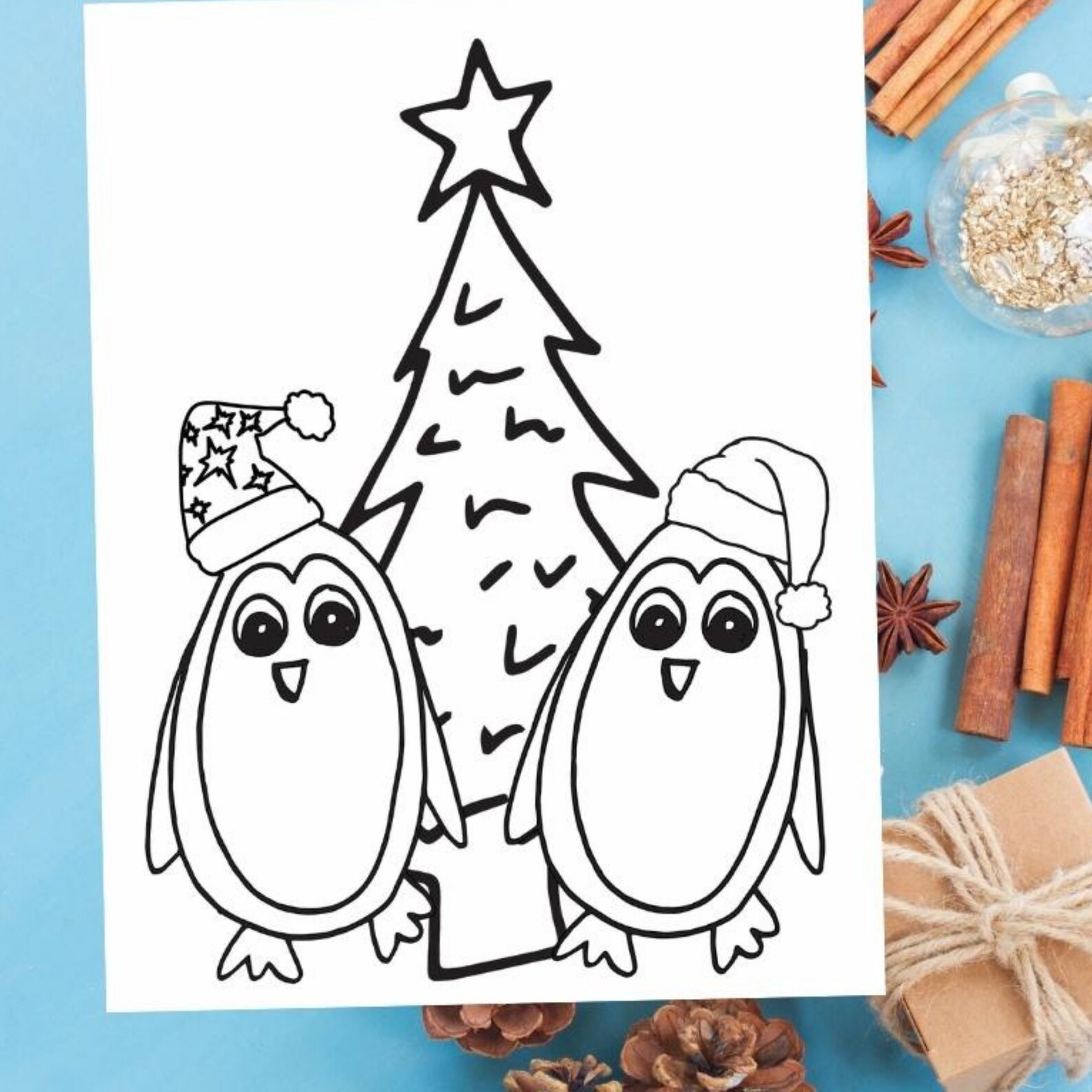 Animal Christmas Coloring Book A Digital Printable Book 21 - Etsy