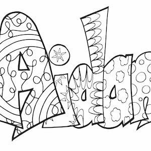 1 Name Coloring Page- One Day Delivery, Classic Style - Pdf -bulk ...