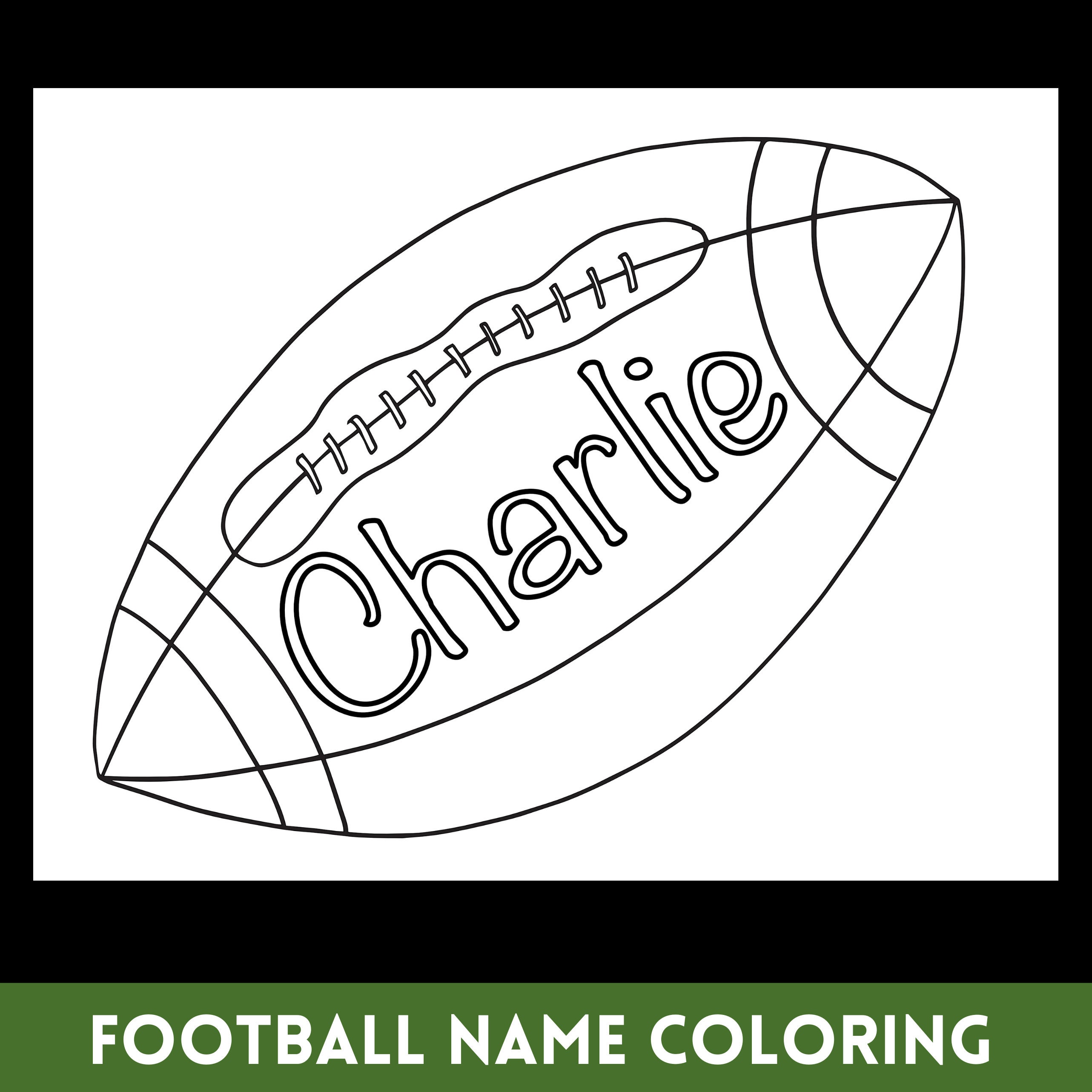 Digital * Custom Football Name Coloring Page, Personalized, Colorable ...
