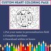1 Name Coloring Page- One Day Delivery, Custom Heart Coloring Printable ...