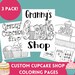 3 Pack Custom Pie Shop Coloring Page Printables PDF Kids Coloring Sheet ...