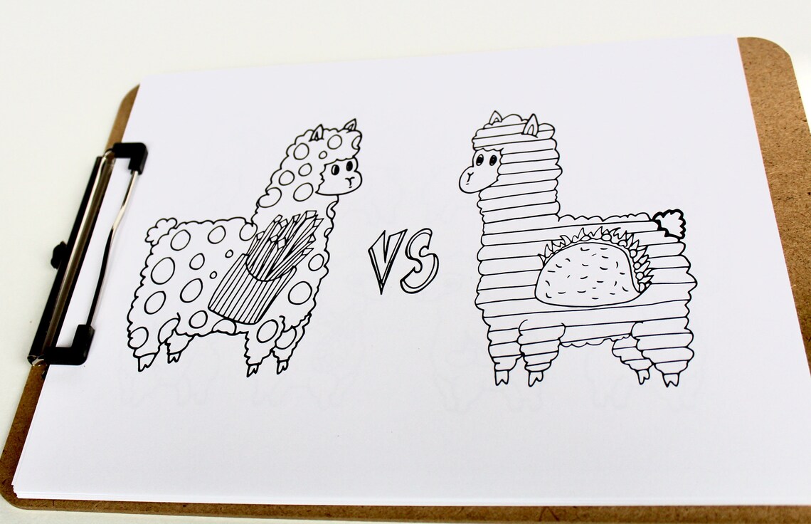 Llama DIGITAL Coloring Book 30 Hand-drawn Llama Pages - Etsy
