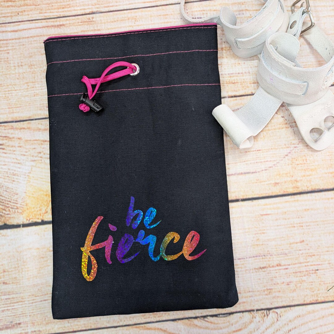 Be Fierce Gymnastics Grip Bag: Rainbow Holograph, Black & Hot Pink - Etsy