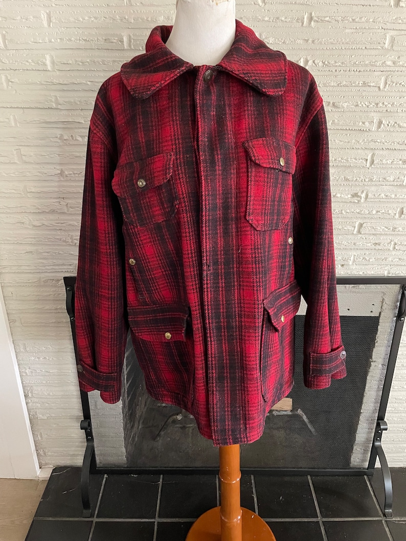 Woolrich Plaid Chore Jacket / Hunting Coat / Buffalo Check / 50's ...