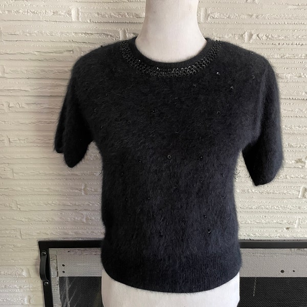 Black Beaded Sweater - Etsy